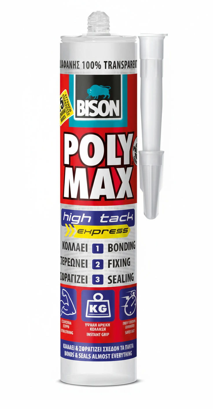 BISON_400G POLY MAX HIGH TACK EXPRESS_CLEAR – Mega Hardware