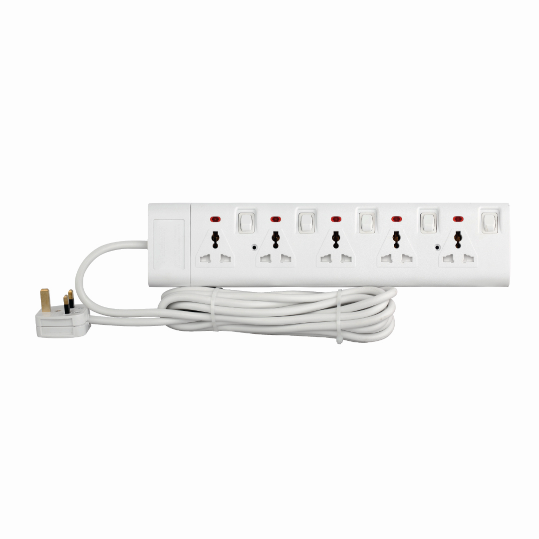 TERMINATOR 5 WAY 3M UNIVERSAL POWER EXTENSION SOCKET TPB 725-3M – Mega ...