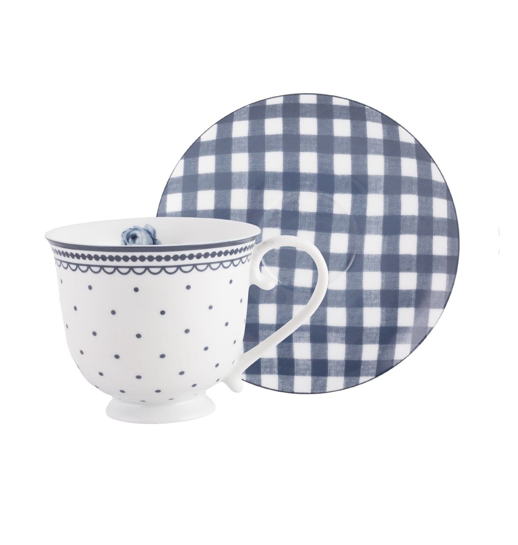 KATIE ALICE VINTAGE INDIGO SPOT CUP AND SAUCER – Mega Hardware