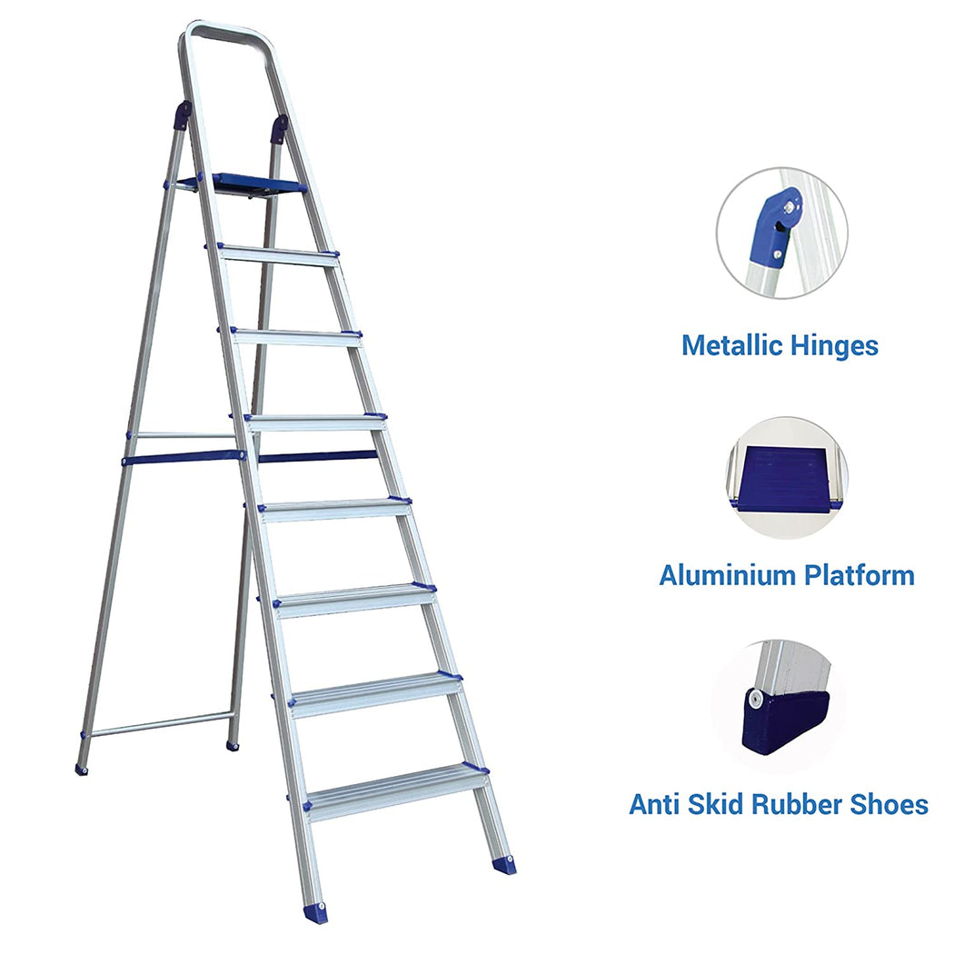 Aluminum ladder 9 steps – Mega Hardware