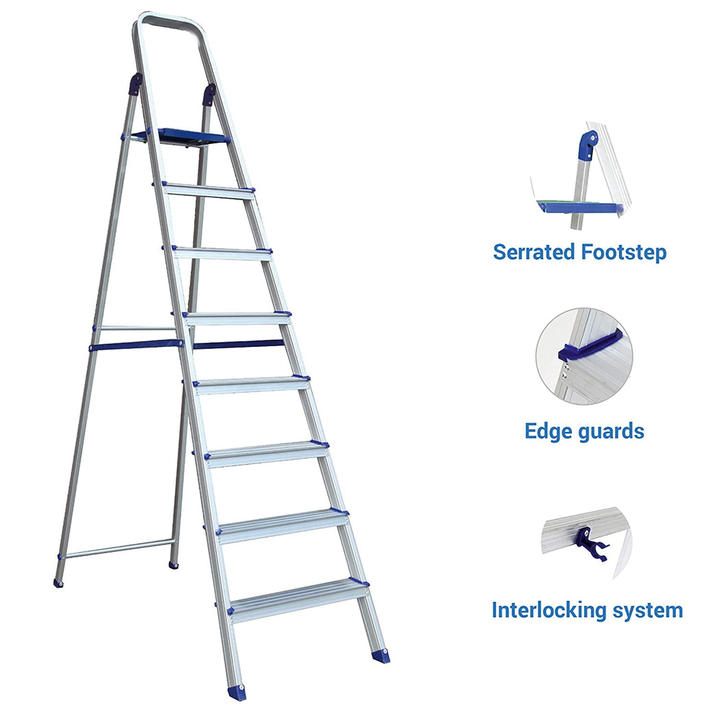 Aluminum ladder 9 steps – Mega Hardware